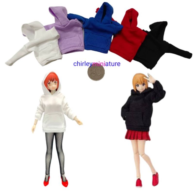 Female Action figure hoodies 1/12 / Figma / Manatee studio / Bodychan / Shf / Snails studio / Tb ...