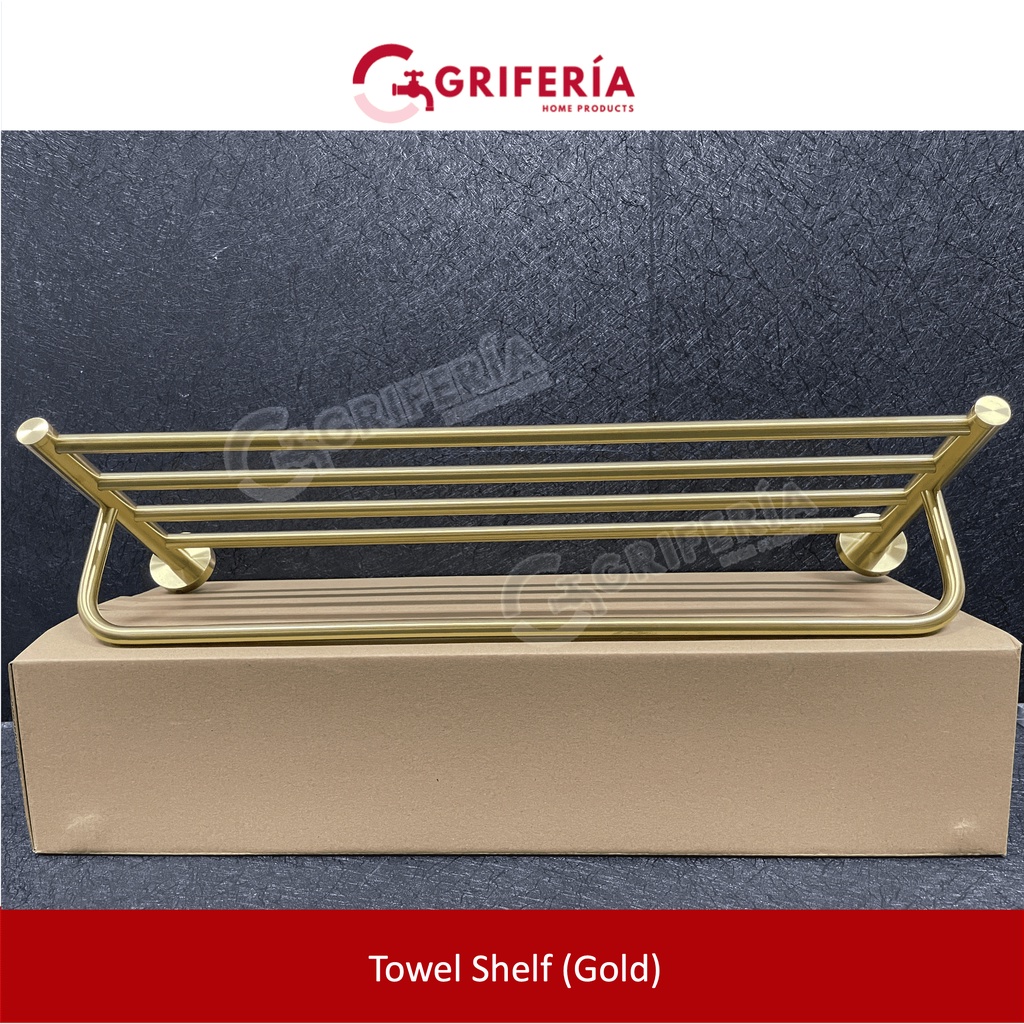 Matt Gold bathroom accessories Towel bar / towel shelf / bathroom rail ...