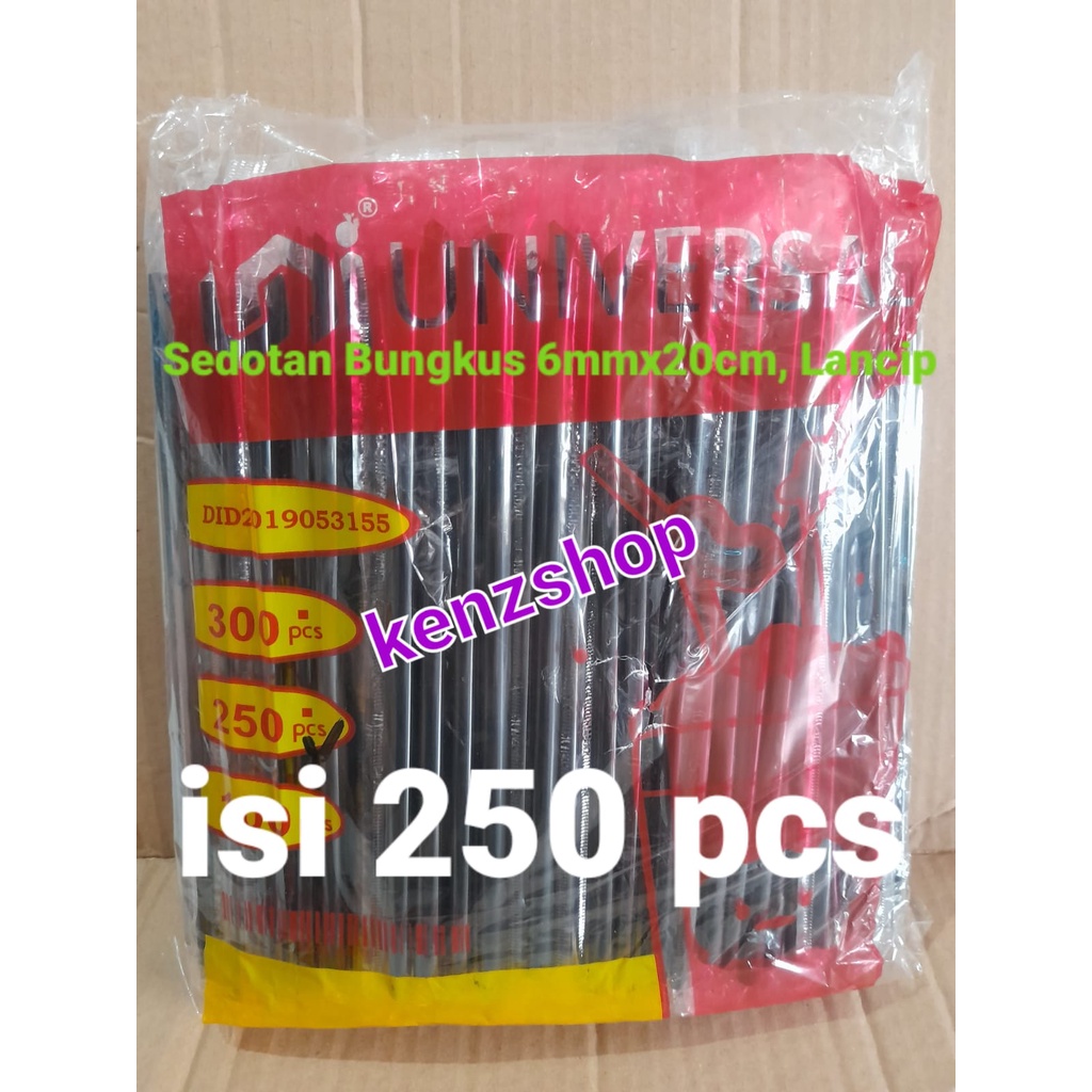 HITAM Sharp BLACK STRAW 6mm PLASTIC UNIT / PLASTIC STRAW (250pcs ...
