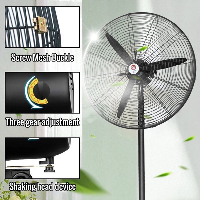 【Spot】 30'' Industrial Fan Big Stand Fan 4S Motor 3 Speed Vertical Fan ...