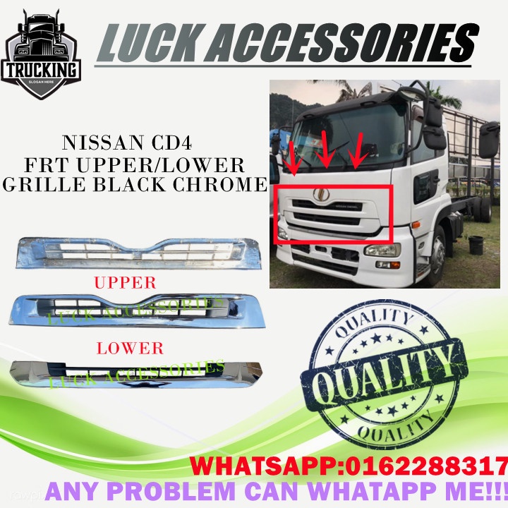 NISSAN CD4 FRT UPPER/LOWER GRILLE BLACK CHROME | Shopee Malaysia