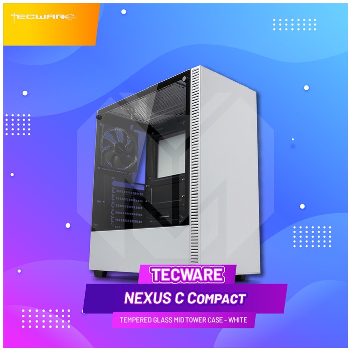 Tecware NEXUS C Compact Mid Tower Gaming Case - White | Shopee Malaysia