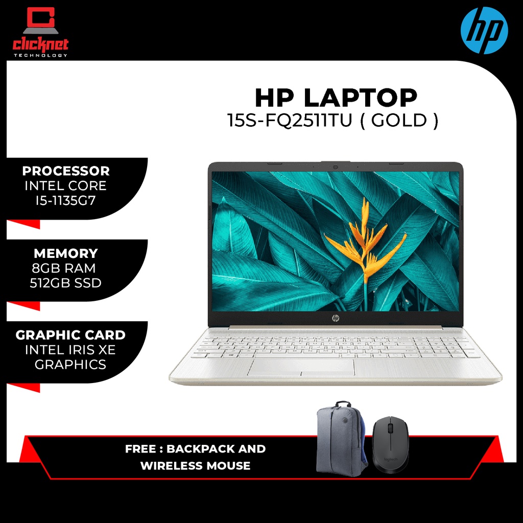 HP 15S-FQ2512TU ( SIL ) / 15S-FQ2511TU ( GOLD ) i5 Laptop (I5-1135G7 ...