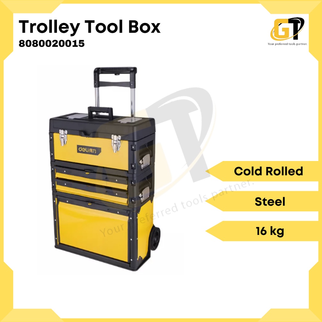 Pull Rod Deli Trolley Tool Box 520X320X720Mm (DL-TS3C-20) | Kotak ...