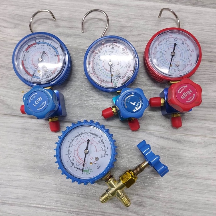 Manifold Gauge GAS METER Low / High Pressure Single Gauge for R22/R404/R407/R410 /R134A / R32 ...
