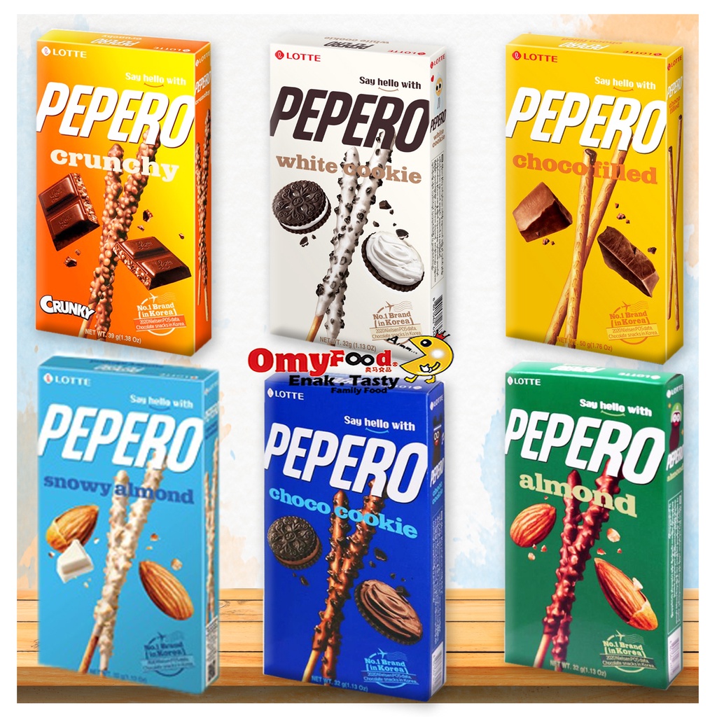 32g/39g/50g Lotte Pepero Biscuit Stick [Crunchy/White Cookie/Choco ...