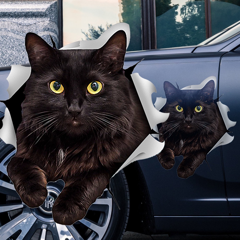 Creative 3D Cat Cat Stickers Cute Kitten Car Sticker Automobile PVC ...