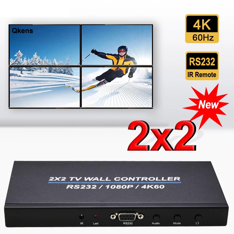 4K 60Hz 2x2 HDMI Video Wall Controller Processor 1x2 1x3 1x4 2x1 3x1 ...