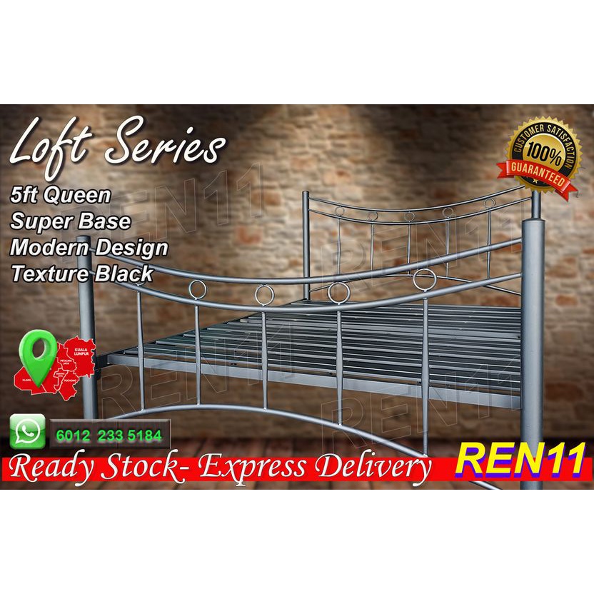 5ft Queen Powder coating Metal Bed Frame/ Bedroom Double Bed/ Katil ...