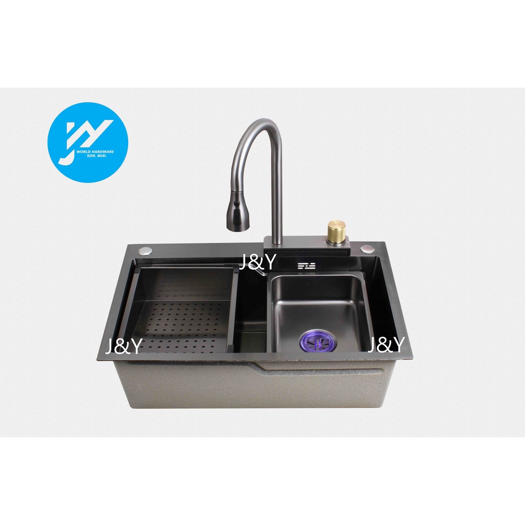 Stainless Steel Waterfall Kitchen Handmake High End Sink Sinki Dapur ...