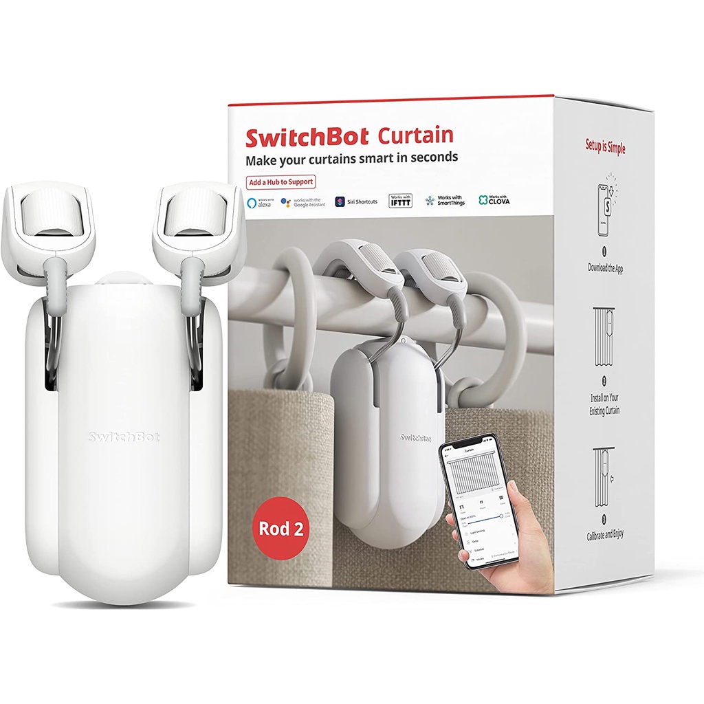 SwitchBot Curtain Rod 2 Smart Opener - APP Timer Control, Light Sensor | Shopee Malaysia