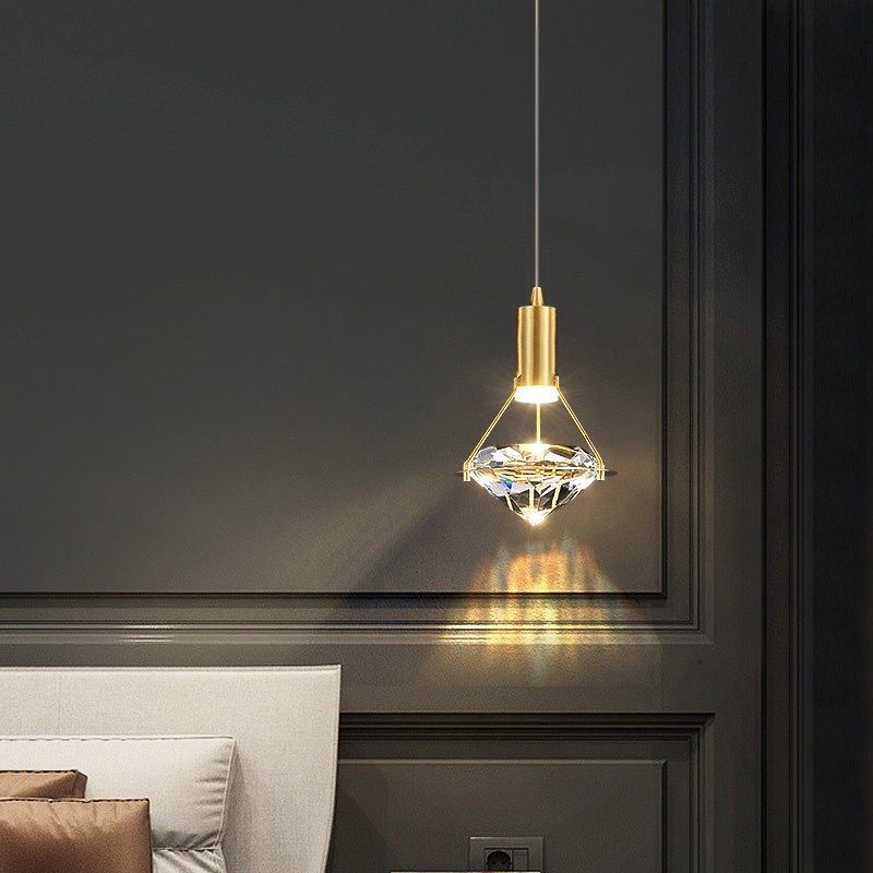 Diamond-shaped Led Pendant Light, Diamond Wall Lamp, Floor Pendant ...
