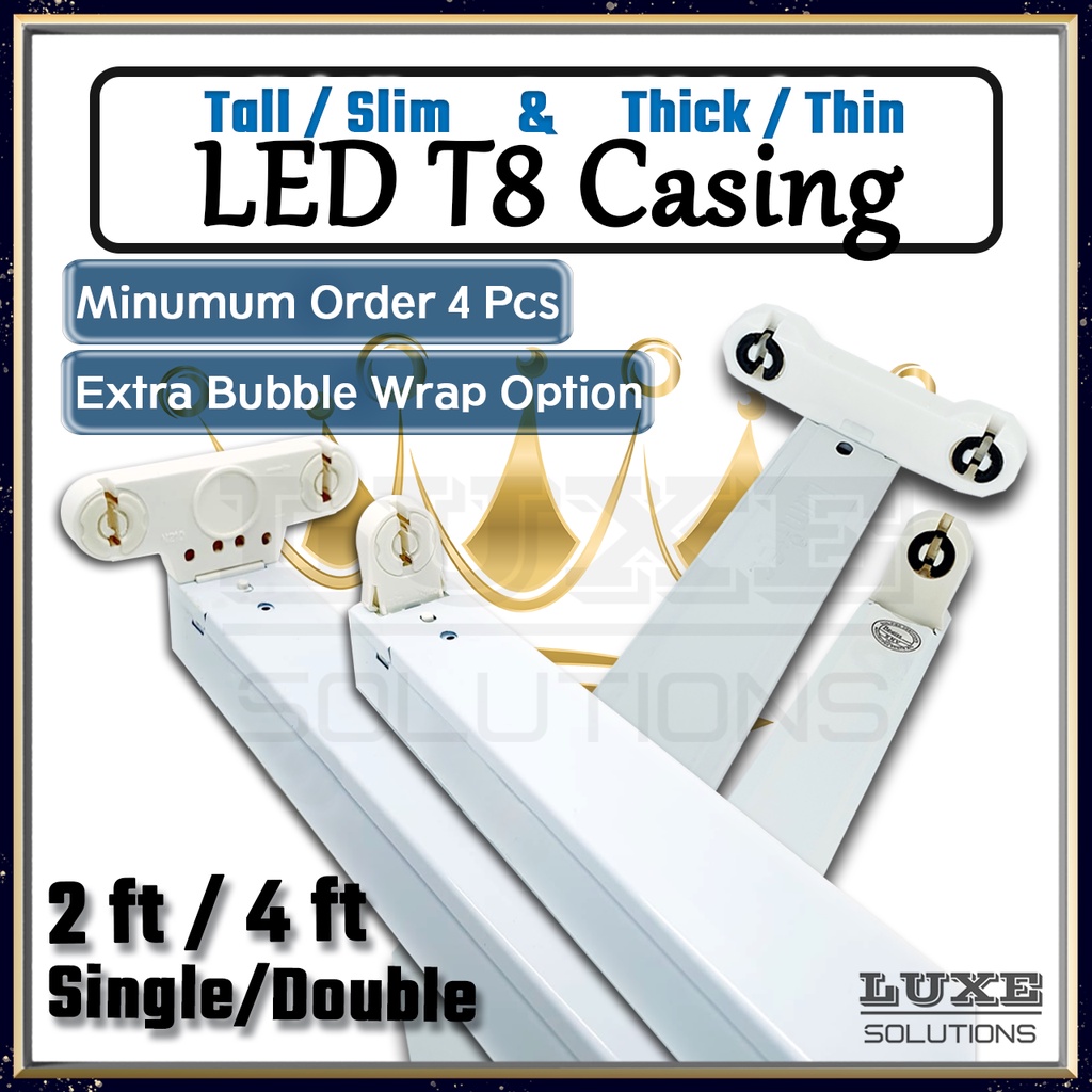 Thin/Thick Led Casing [4ft & 2ft] [Single/Double] [Slim/Tall] [Thin/Thick] Casing Fitting for ...