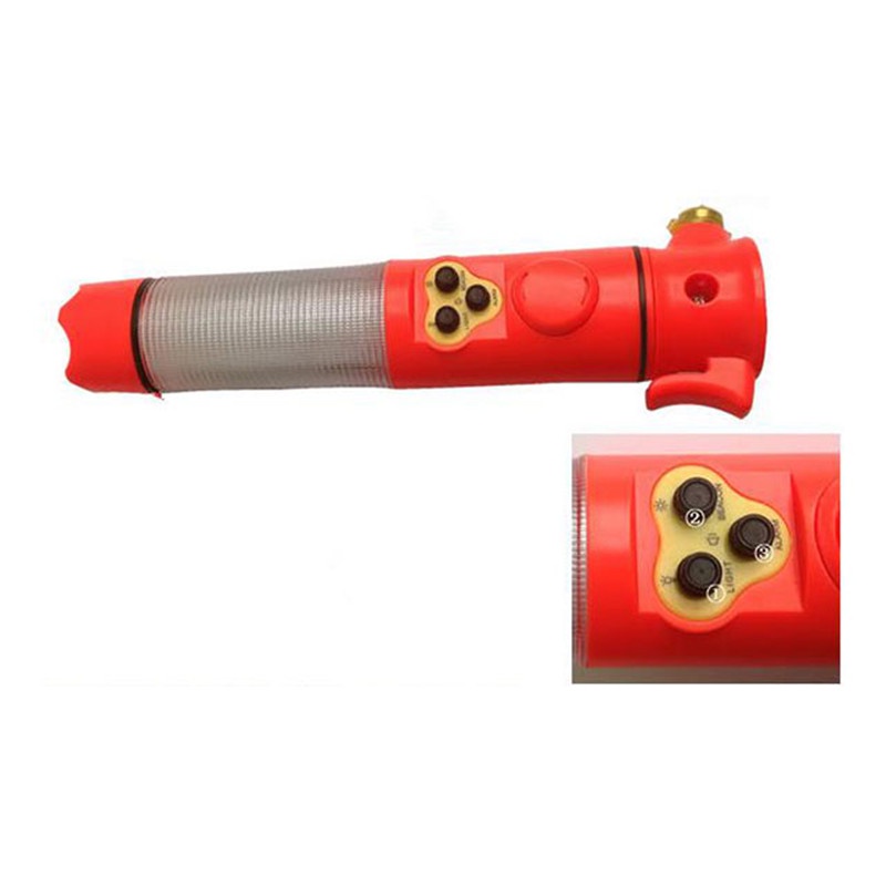 6IN1 Multi-function LED Strobe Light Beacon Torch Safety Hammer Alarm ...