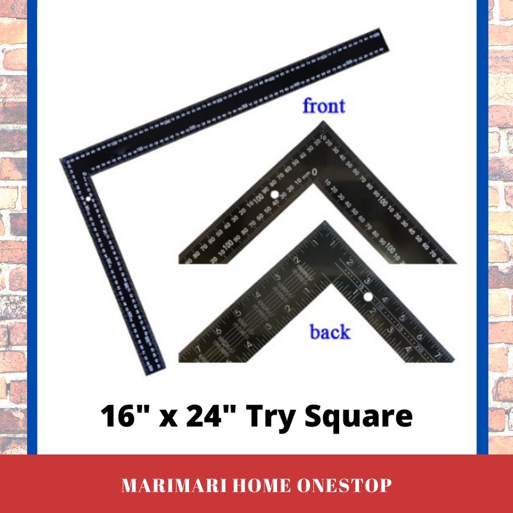 16" X 24" Black Try Square Ruler / Sesiku L / Angle Try Square / L ...