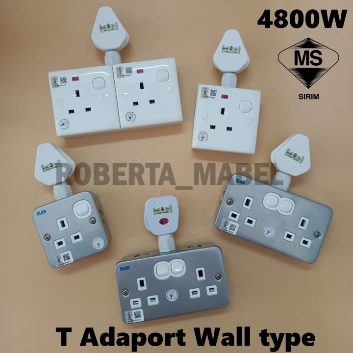 Heavy Duty 1GANG/ 2GANG T-Adaport Wall Socket Extension (Metal Clad ...