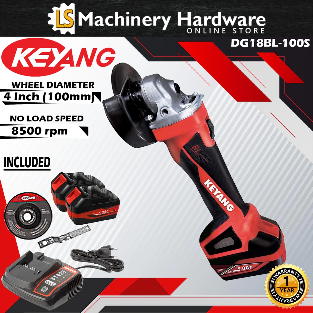 KEYANG Cordless Angle Grinder DG18BL-100S - 1 Year Warranty | Shopee Malaysia