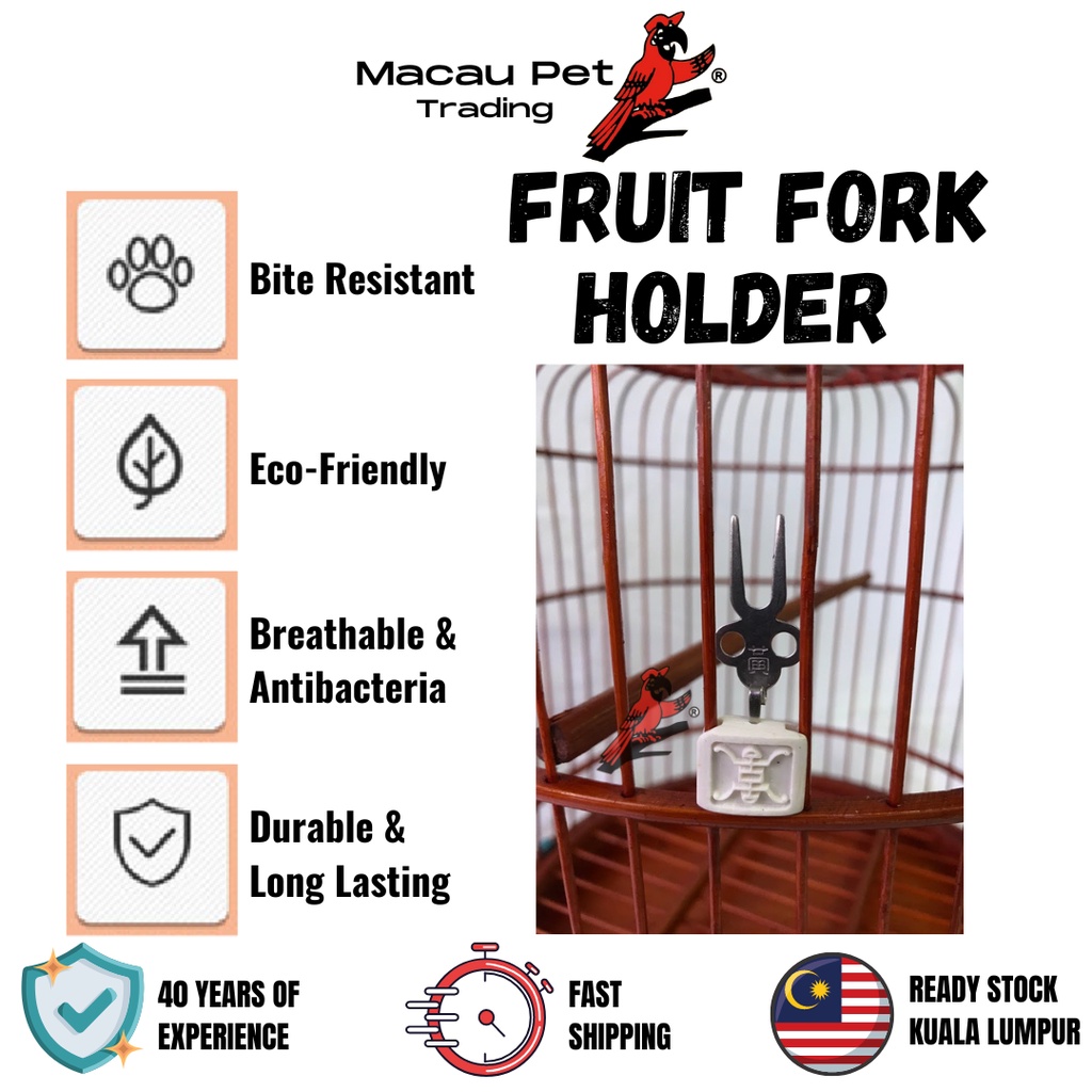MPT Fruit Fork Sangkar Burung Aksesori Cucuk Buah Sangkar Lovebird ...