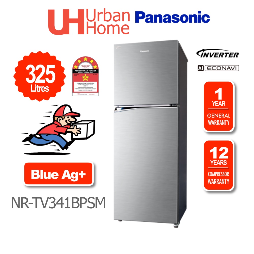 Panasonic Inverter Energy Saving 2-Door Top Freezer Refrigerator (325L ...