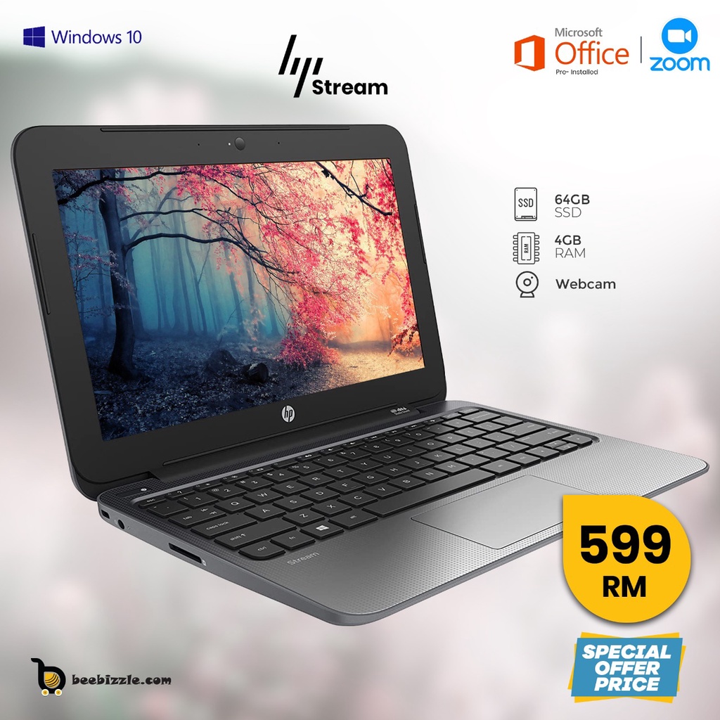HP STREAM 11 PRO G5 , 4GB RAM, 64 GB SSD, 12 INCH, INTEL PROCESSOR, SSD ...