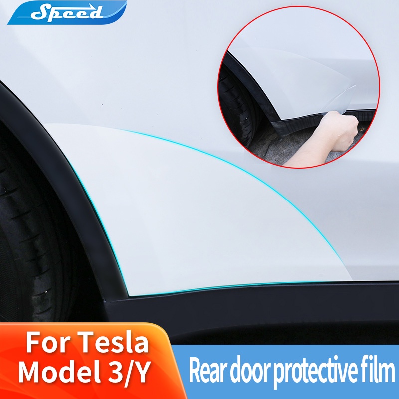 Car TPU Transparent Trim Stickers For Rear Door Triangle Protective ...