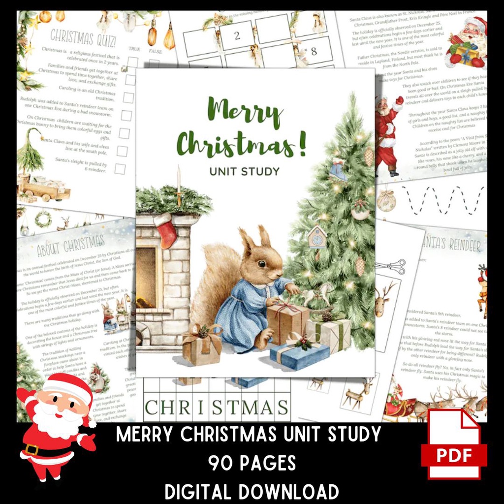480 (PDF) Christmas Unit Study Printable Preschool Kindergarten ...