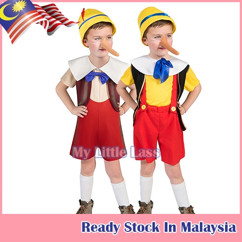 MYLITTLELASS Kids Pinocchio Costume Fairytales Performance Dress Up ...