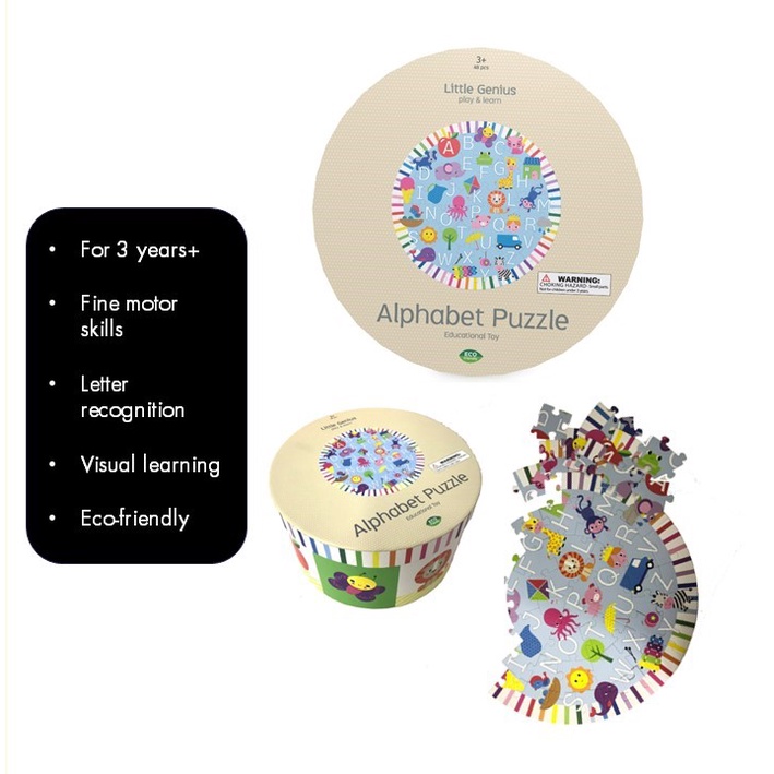 Little Genius Alphabet Puzzle Educational Toys for Kids (3y+) | Shopee ...