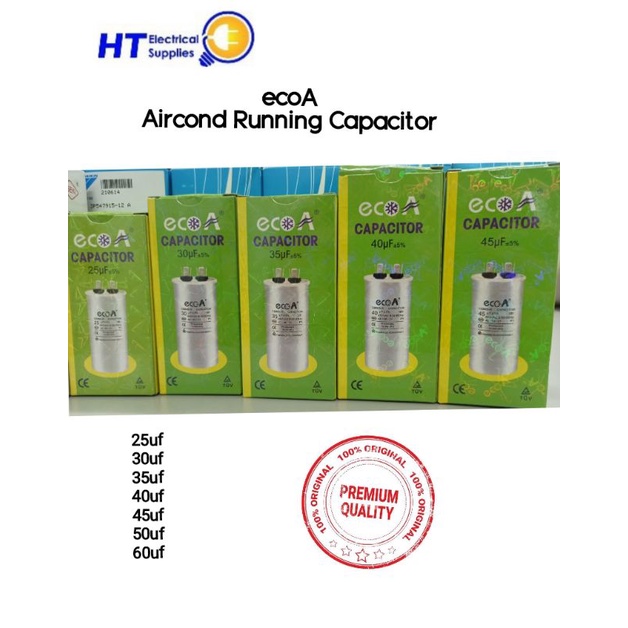 ECO A CAPACITOR AIRCOND RUNNING : 25uF/30uF/35uF/40uF/45uF/50uF/60uF ...