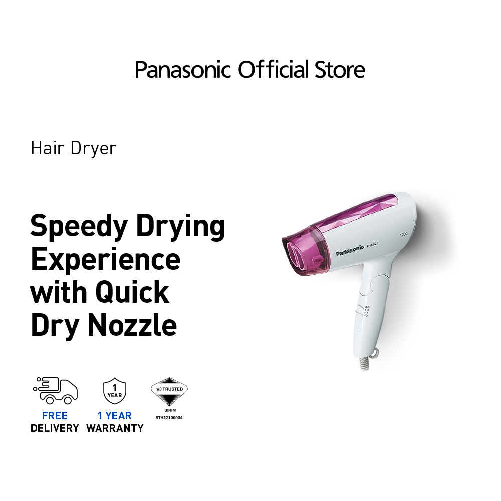 Panasonic Hair Dryer EH-ND21 COMPACT QUICK DRY EH-ND21-P655 Foldable ...