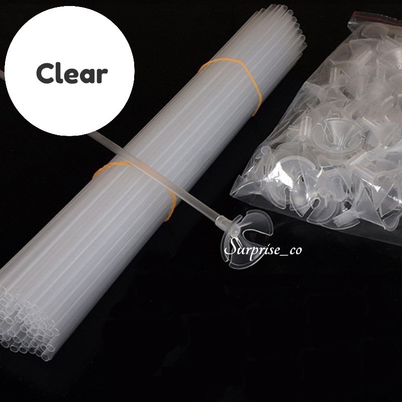 10pcs 40cm Balloon Stick and Cup (Thick Rod) Belon Stick Macaron ...