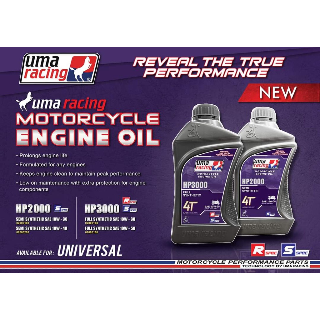 MOTORCYCLE ENGINE OIL 4T HOT 100% ORIGINAL UMA RACING 20W40 HP2000 ...