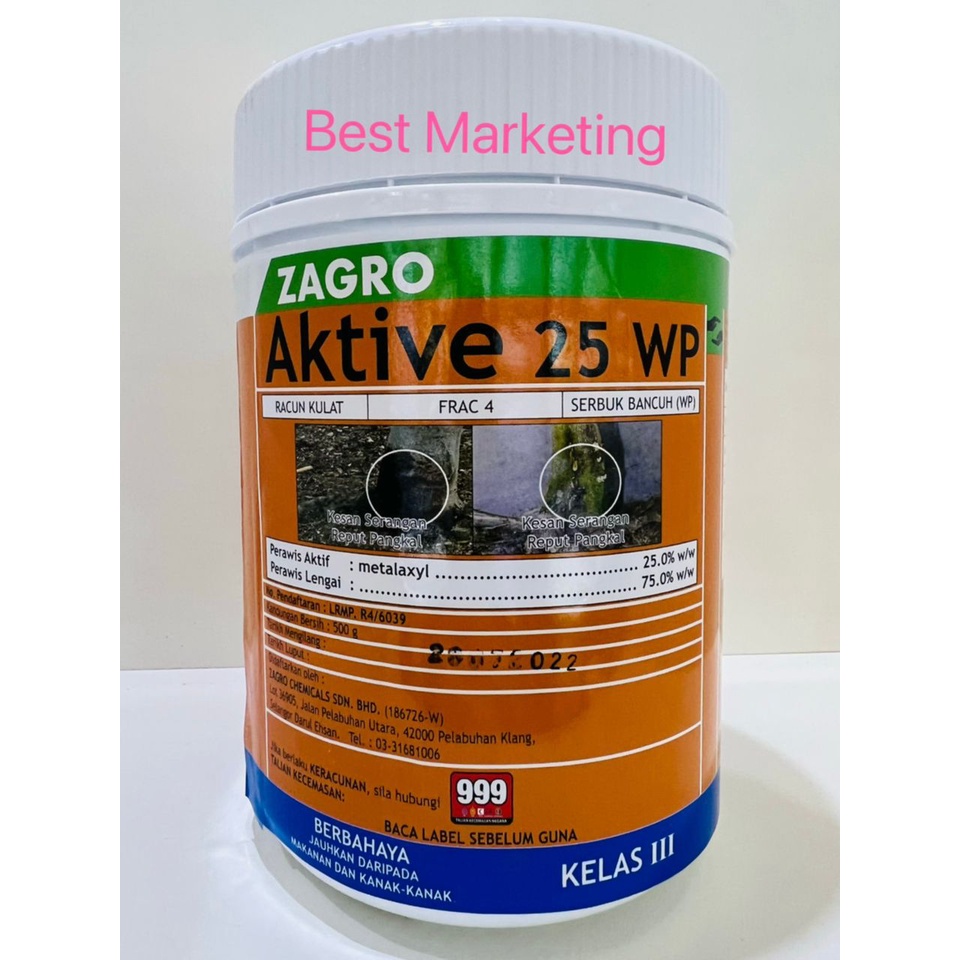 500G AKTIVE 25WP ZAGRO/ Sensor/ Metalaxyl / Kanker Durian | Shopee Malaysia