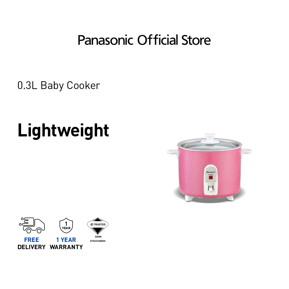 PANASONIC SR-3NAP Baby Rice Cooker 0.3L 0.16KG SR-3NAPSK Auto Cooking Small Baby Food Glass Lid ...