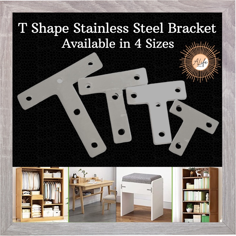 ALife T Sesiku Keluli Tahan Karat Sudut Rak Stainless Steel T Bracket ...