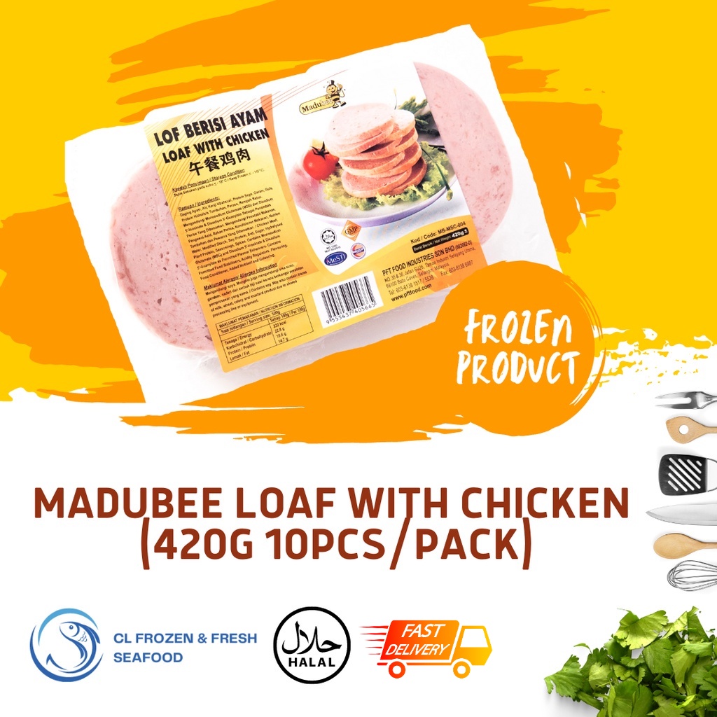 Madubee Halal Loaf With Chicken / Lof Berisi Ayam (420G 10pcs/pack ...