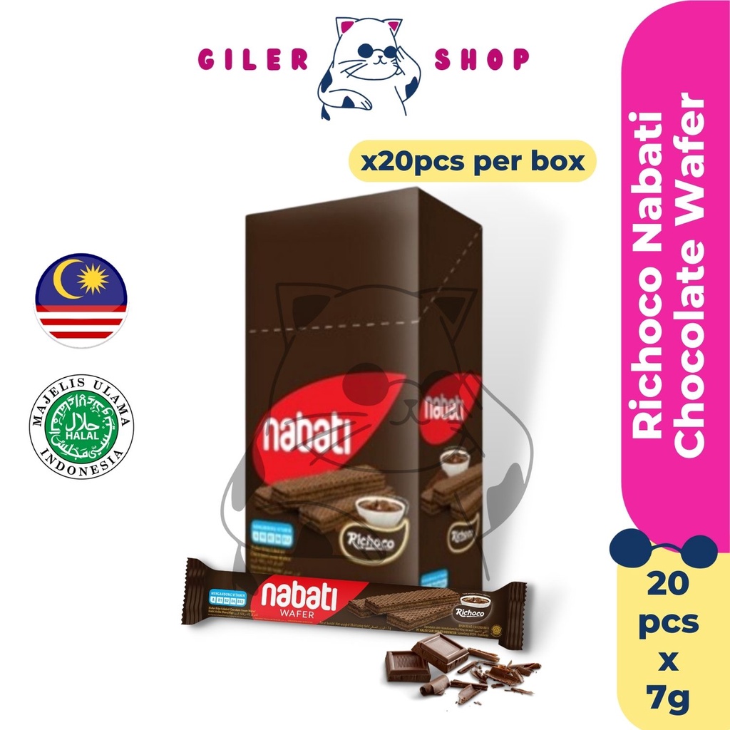 Nabati Wafer Richoco Nabati Chocolate Wafer 7g x 20 | Shopee Malaysia