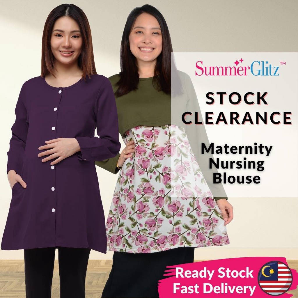 SummerGlitz Maternity & Nursing Floral Long Dress Pregnant Women | Ibu ...