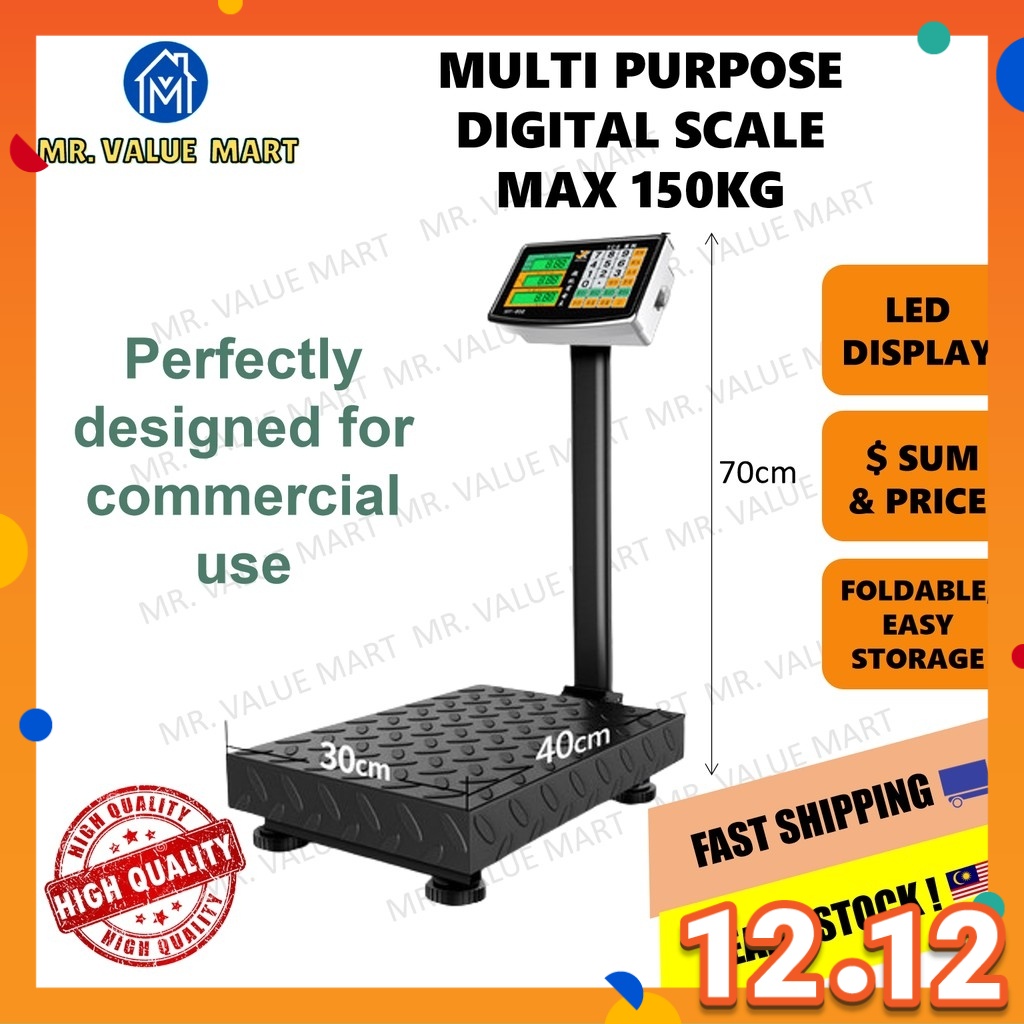 180kg Commercial High Precision Electronic Scale Weight Rechargeable ...