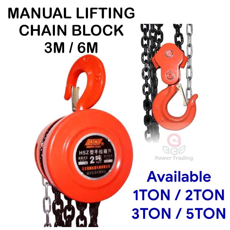 1TON PRC MANUAL CHAIN BLOCK MINI HOIST CRANE 3M 6M CHAIN WINCH LIFTING ...