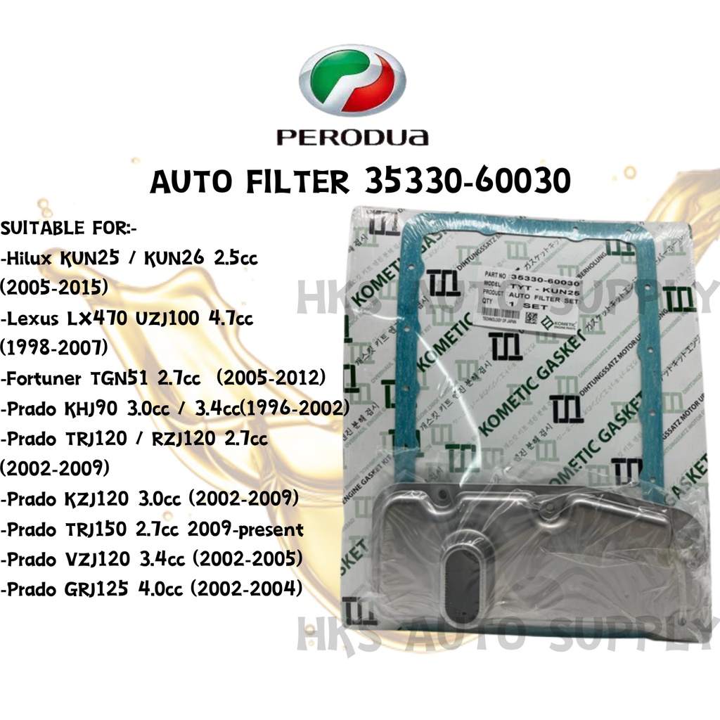 Auto Filter 35330-60030 For Toyota Hilux / Lexus LX470 / Fortuner ...