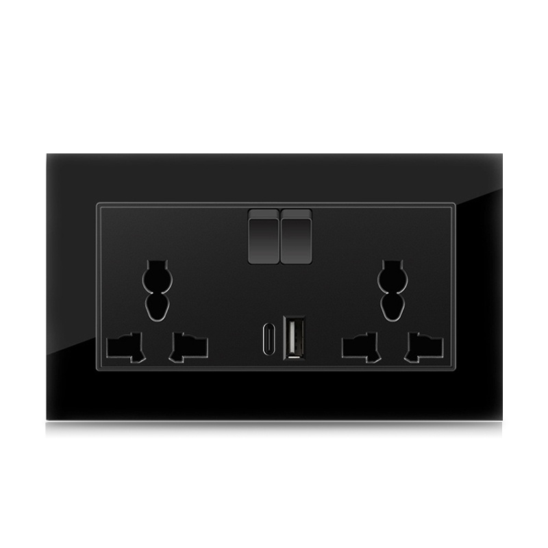 PSSRISE Black Wall Switch Socket 13A/15A/Autogate/Light Controller ...