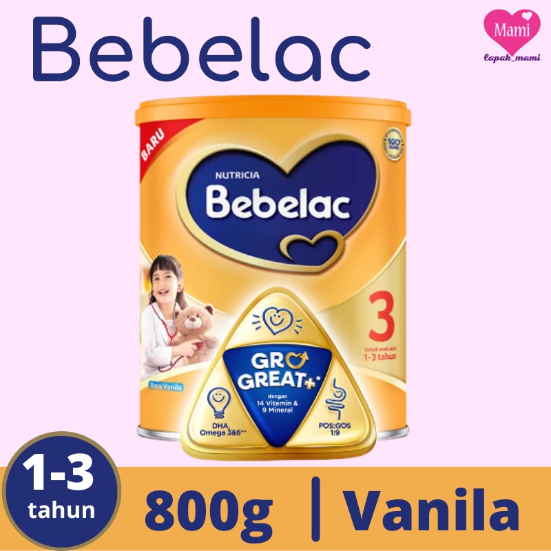 Bebelac 3 Vanilla Growth Formula Milk Powder 800g Cans For Ages 1-3 ...