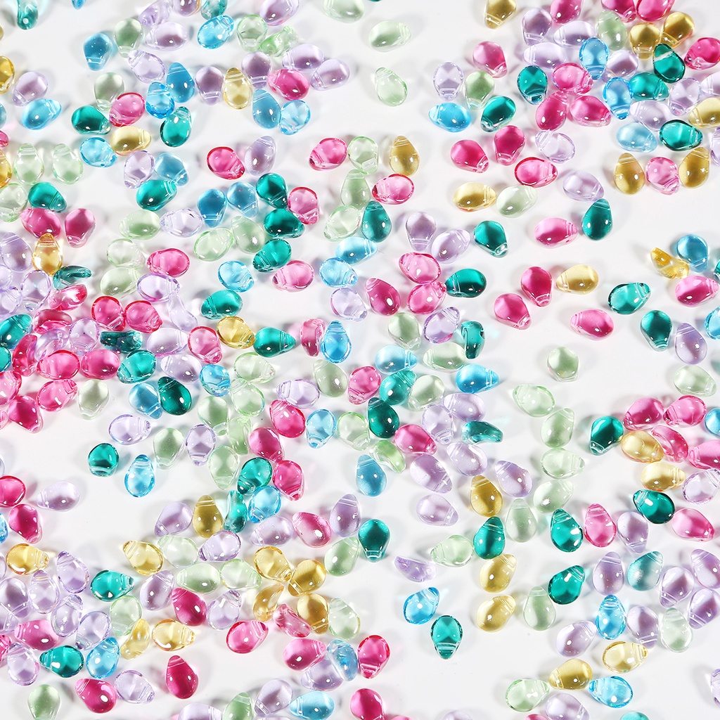 50pcs 6*8mm Bicone Crystal Austria Beads Charm Smooth Glass Water Drop ...