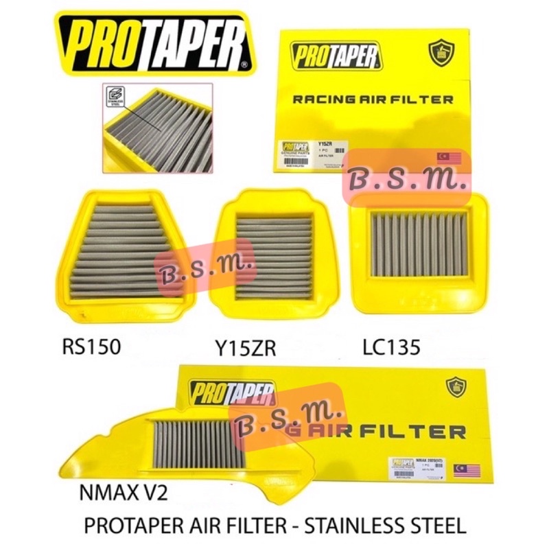 AIR FILTER PROTAPER RS150 RSX Y15ZR Y16ZR LC135 NMAX-V2 STAINLESS STEEL ...