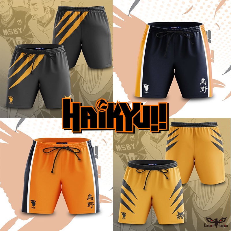 【CustomFashion】Anime Haikyuu Short Pants Men's 3D Print Msby Karasuno ...