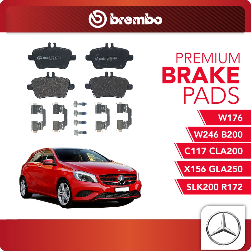 BREMBO Rear Pads (1 set) - Compatible with Mercedes W176/W246/B200/C117 ...