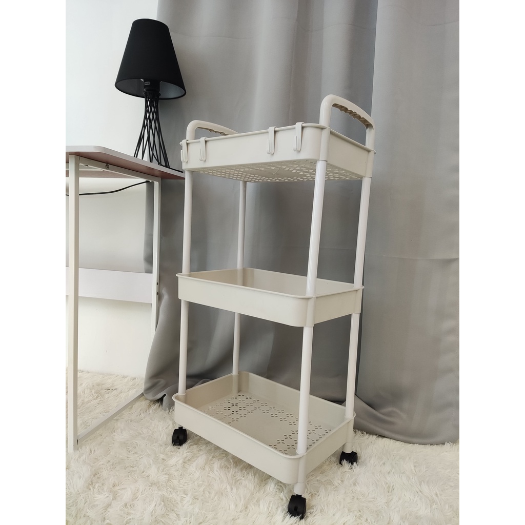 3 Tier Multifunction Storage Trolley Rack Office Shelves Home Kitchen ...