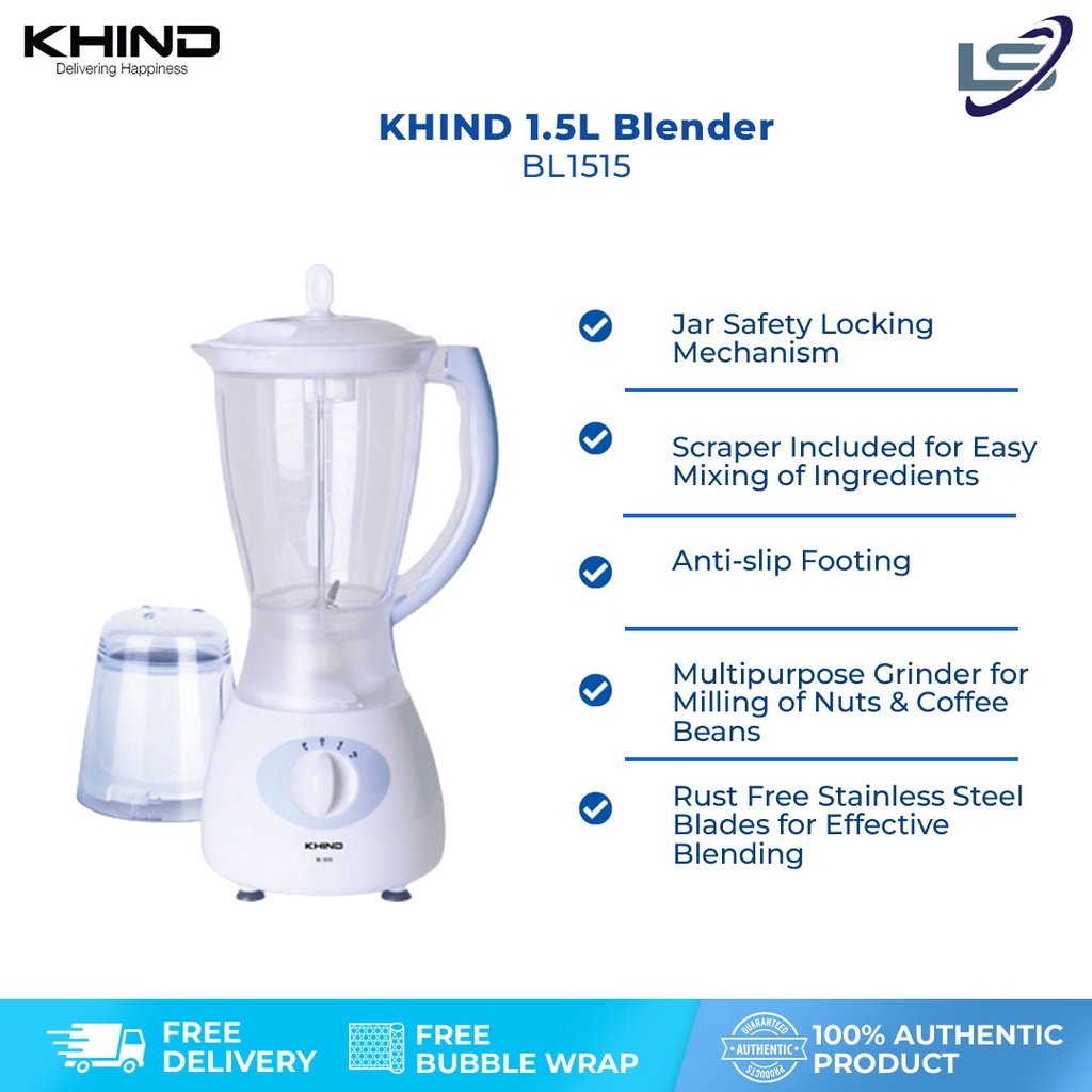 KHIND 1.5L Blender BL1515 | With Resettable Thermal Link for Motor ...