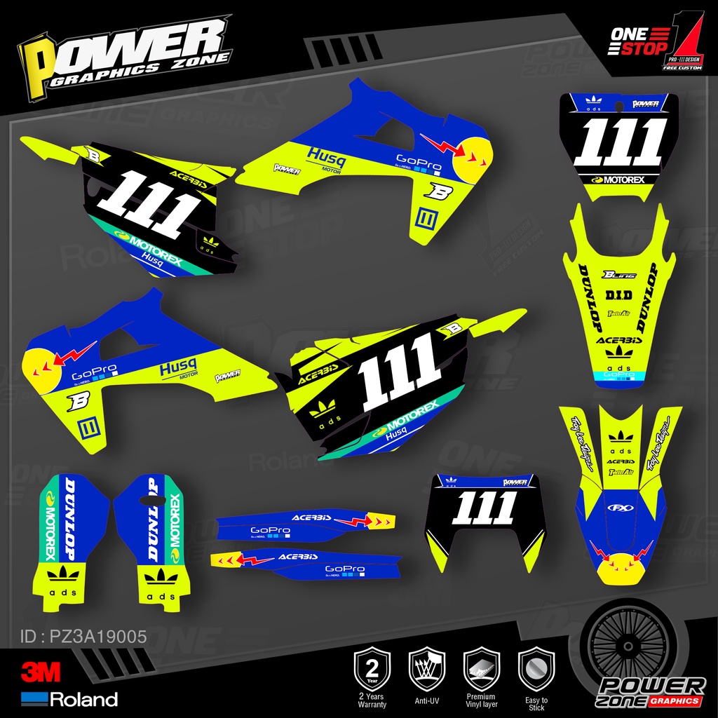 PowerZone Custom Team Graphics Decals 3M Stickers Kit For Husqvarna ...